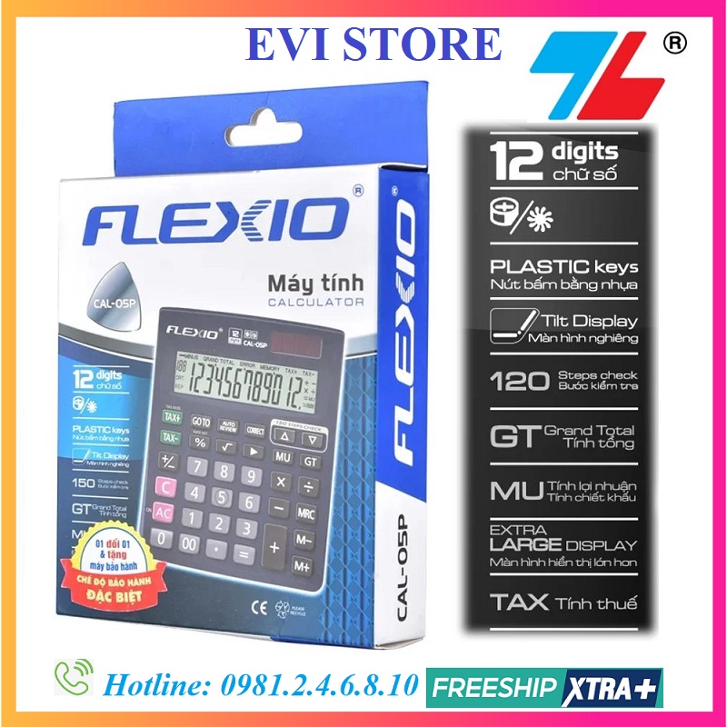 Máy tính Thiên Long Flexoffice FLEXIO CAL-05P / Máy tính văn phòng 12 số CAL05P / CAL05 | Shopee ...