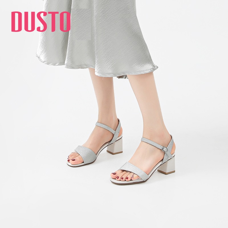 Sandal cao gót nữ dusto gót vuông quai ngang 7Phân thời trang công sở ...