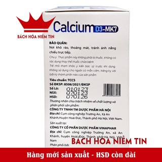 Calcium D3 Mk7 - Viên uống bổ sung calci vitamin D3, K2 giúp xương chắc ...