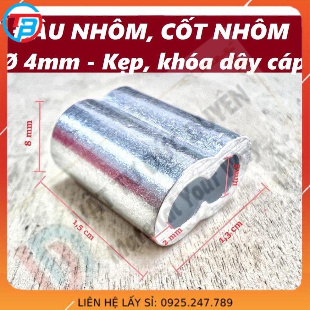 Đầu nhôm, cốt nhôm khóa dây cáp Phi 2 3 4 5 6 8 10 mm - Cáp Thép Thái ...