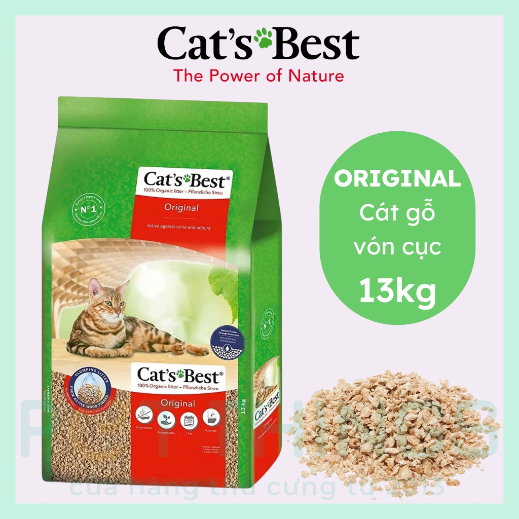 Cát gỗ Cat's Best Original vón cục cho mèo, 13kg | Shopee Việt Nam