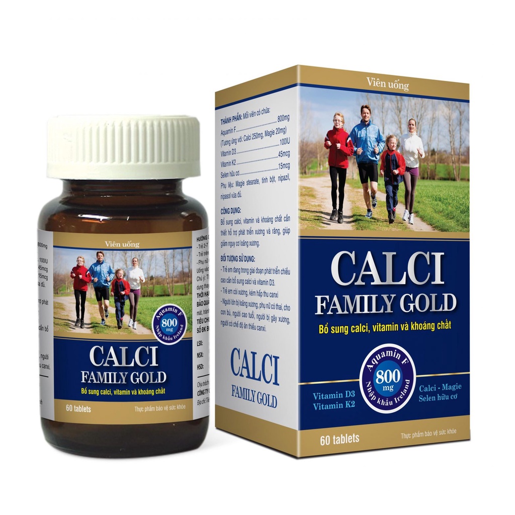 Viên uống Calci Family Gold - Bổ sung Calci, Vitamin và khoán chất giúp phát triển xương, răng ...