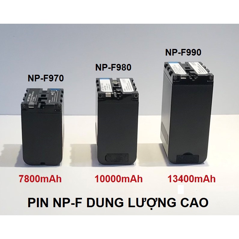 Pin NP-F 990, NP-F980 dung lượng khủng dùng cho Máy quay phim SONY, Đèn ...