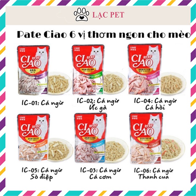 (BÁN LỖ LẤY ĐÁNH GIÁ) Pate ciao 60g thơm ngon cho mèo ĐỦ VỊ | Shopee Việt Nam