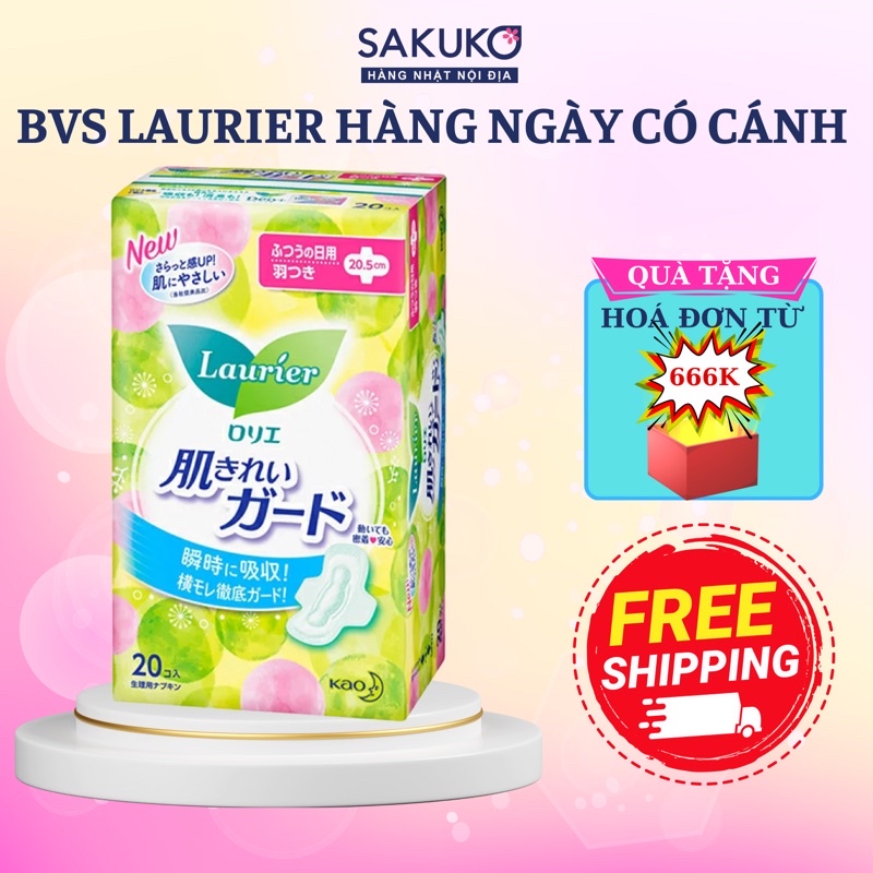 Băng Vệ Sinh Hàng Ngày LAURIER Có Cánh Nội Địa Nhật Bản BVS 20,5cm ...