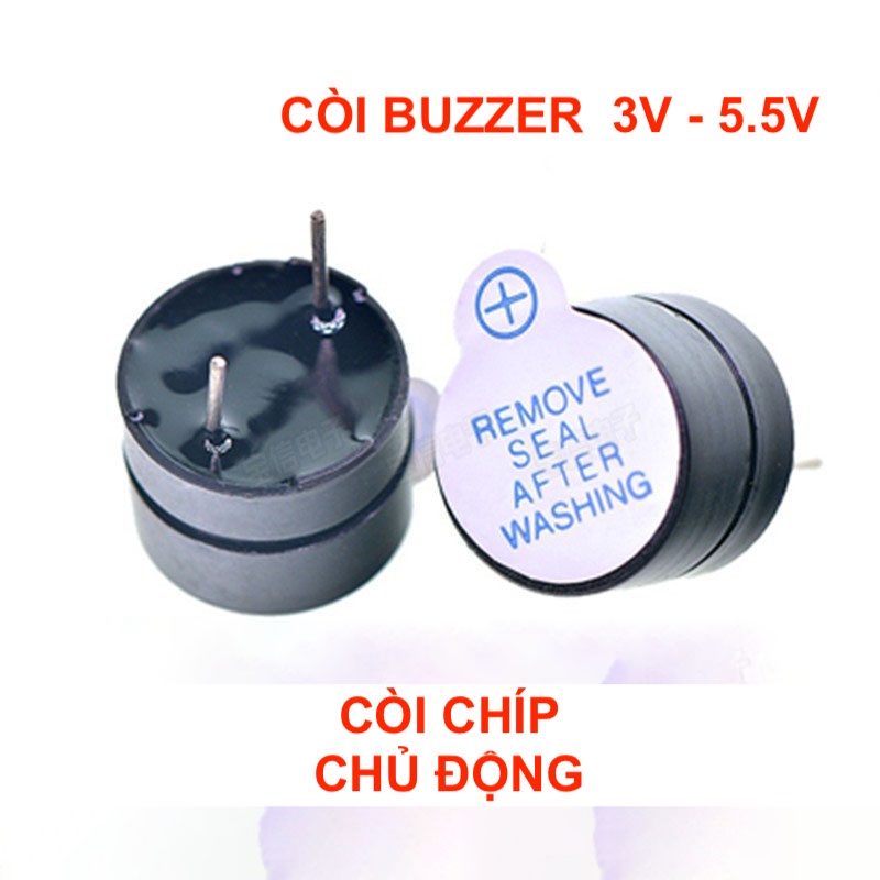5 Còi chíp buzzer - active - chủ động - 3V - 5.5V - LK0505 | Shopee ...
