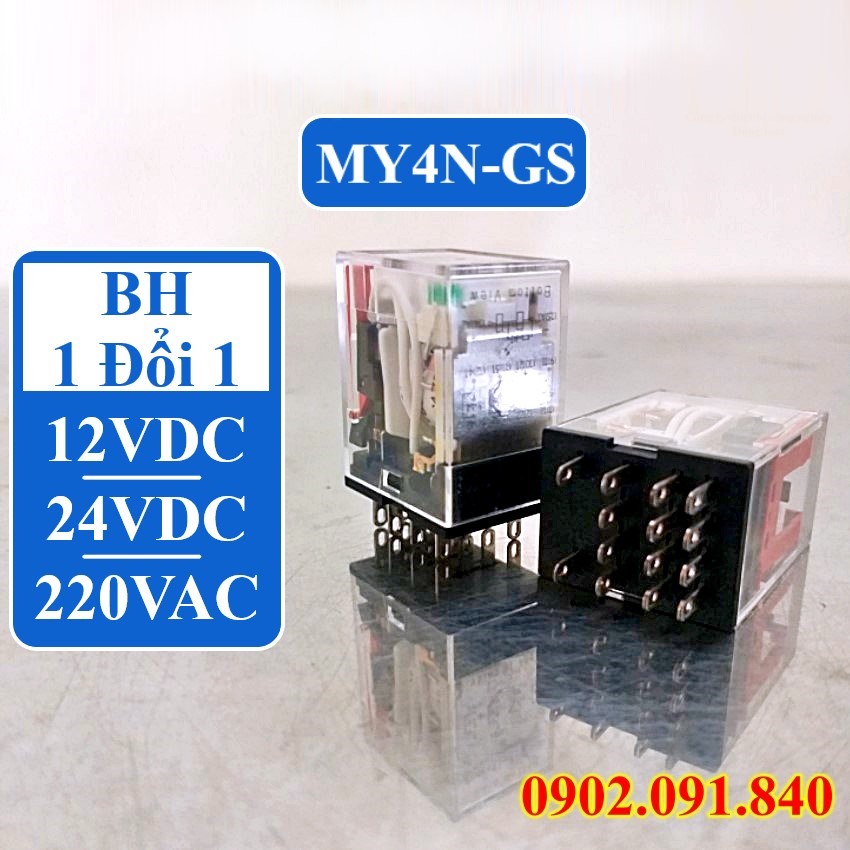 Relay ( rơ le ) trung gian 14 chân MY4N-GS 12VDC 24VDC 220VAC | Shopee Việt Nam
