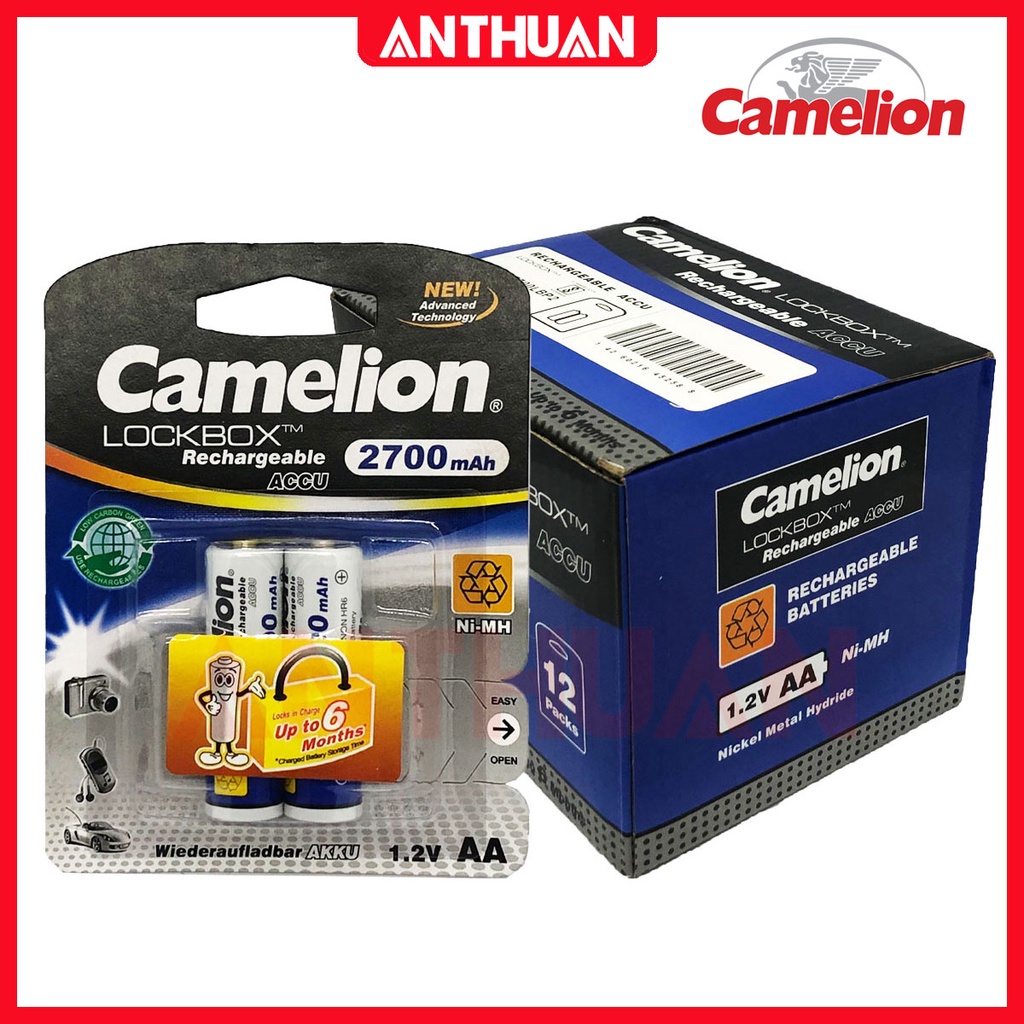 Pin Tiểu sạc 2A 2700mAh Camelion. Pin AA dùng cho Micro, đồ chơi, khóa ...