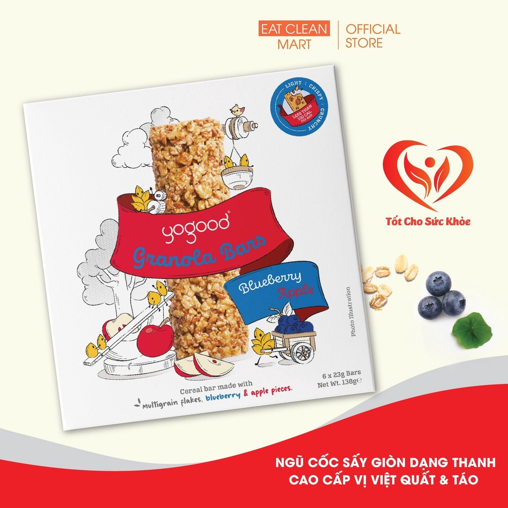 Ngũ cốc sấy giòn dạng thanh cao cấp Vị Việt Quất & Táo - Yogood Granola ...