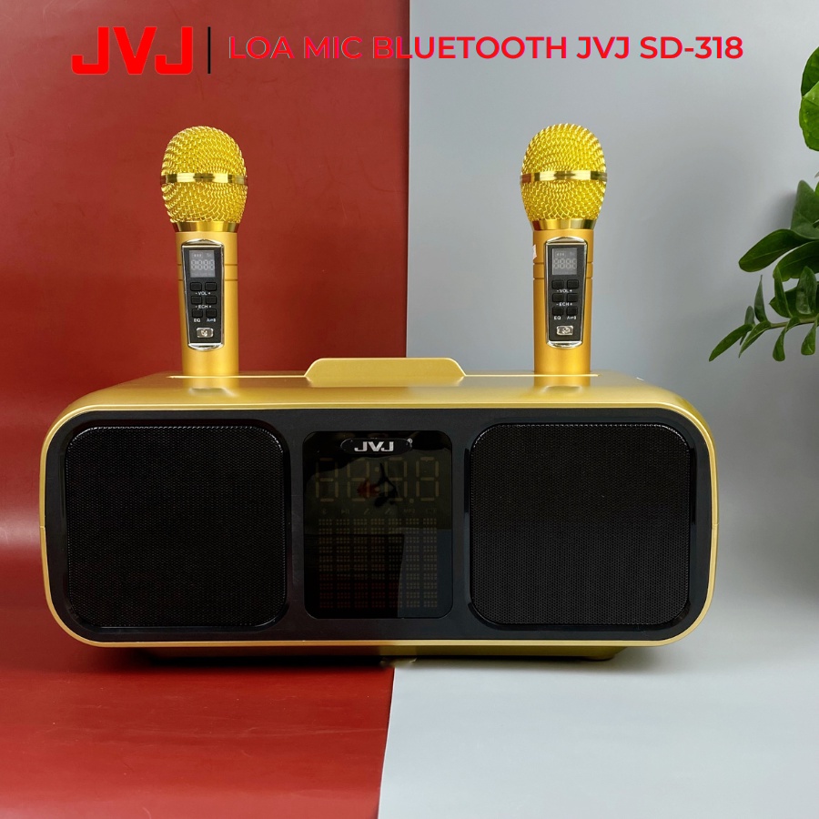 Loa bluetooth karaoke 2 mic SD-318 JVJ Không dây, kèm 2 mic công suất lớn 30W - Bảo hành 6 Tháng ...