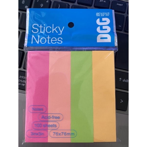 Giấy Note Ghi Chú Dạ Quang Neon Sticky Notes Chia 4 Màu | Shopee Việt Nam