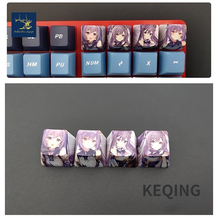 Keycap PBT In Hình Genshin Impact, Bộ 4 Nút Nhân Vật Genshin Impact ...
