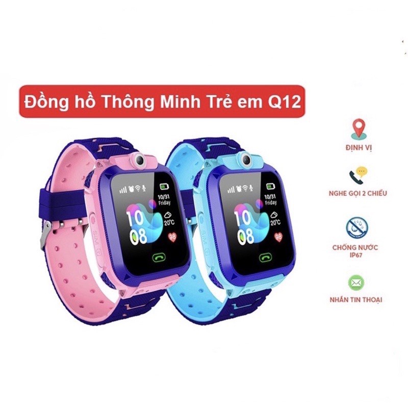 Đồng Hồ Thông Minh Trẻ Em Cảm Biến Màn Hình Q12, Lắp Sim - Nghe Gọi, Chống Nước IP67- KT store ...