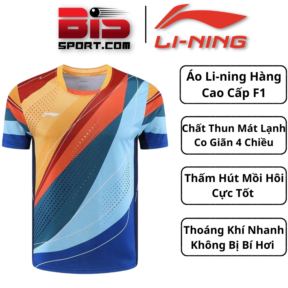 Áo Cầu Lông , Bóng Bàn Li-ning 6207A Hàng Cao Cấp F1 - Chất Thun Lạnh , Độ Co Giãn Tốt , Thoáng ...