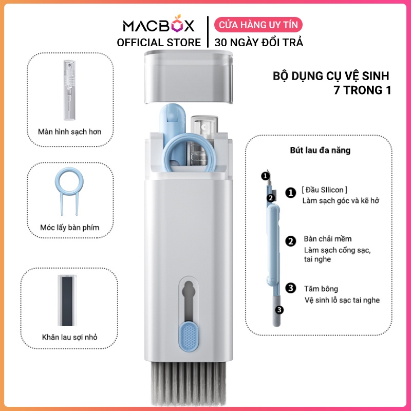 Bộ Dụng Cụ Vệ Sinh Laptop - Máy tính - Bàn Phím - Tai Nghe Airpod Đa Năng 7 in 1 Siêu Nhỏ Gọn ...