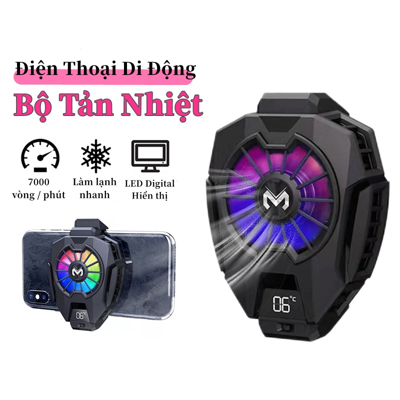 Quạt Tản Nhiệt điện Thoại Memo Dl05 Sò Lạnh Siêu Mát Có đèn Led Rgb
