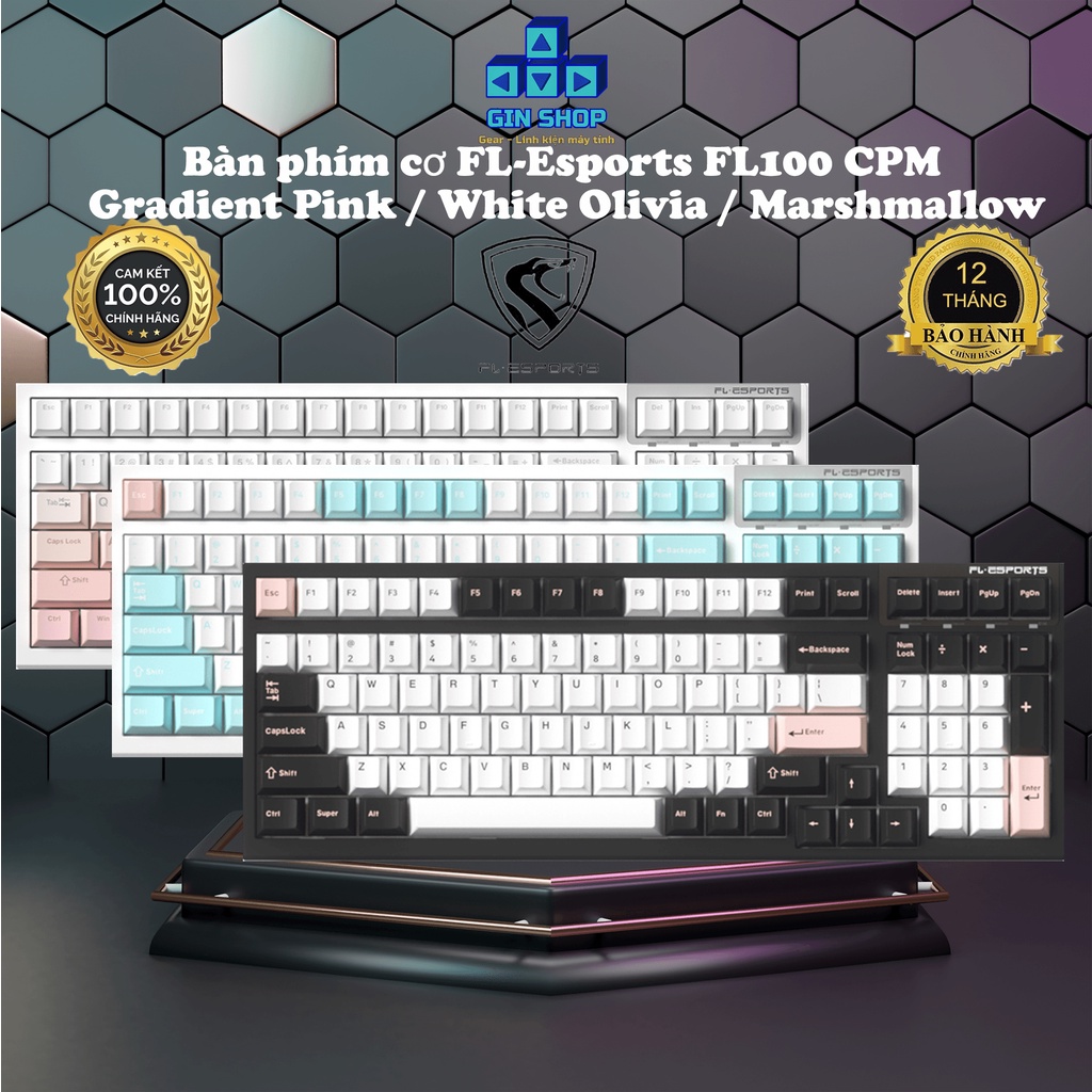 [CHÍNH HÃNG] Bàn phím cơ FL-Esports FL100 CPM Gradient Pink / White ...
