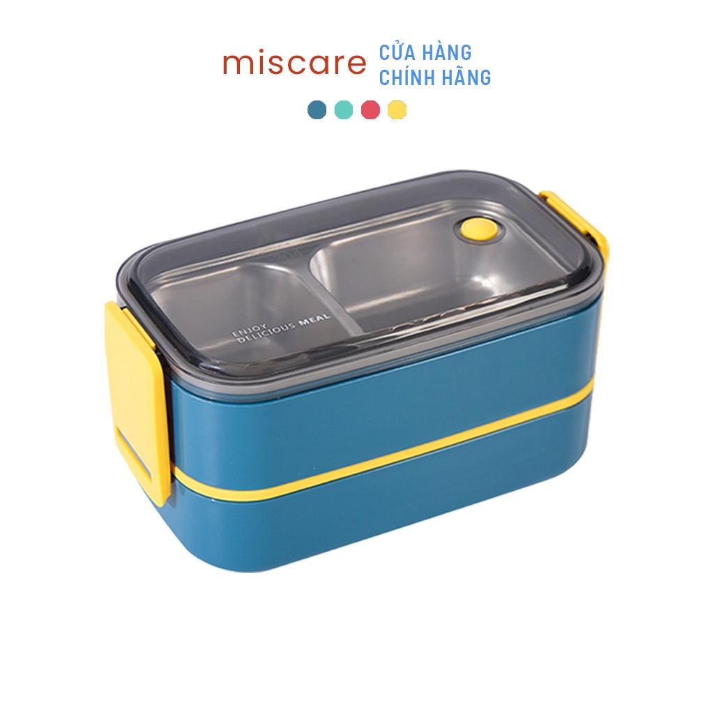 Hộp đựng cơm giữ nhiệt 2 tầng Miscare chất liệu inox 304 - 1400ml | Shopee Việt Nam