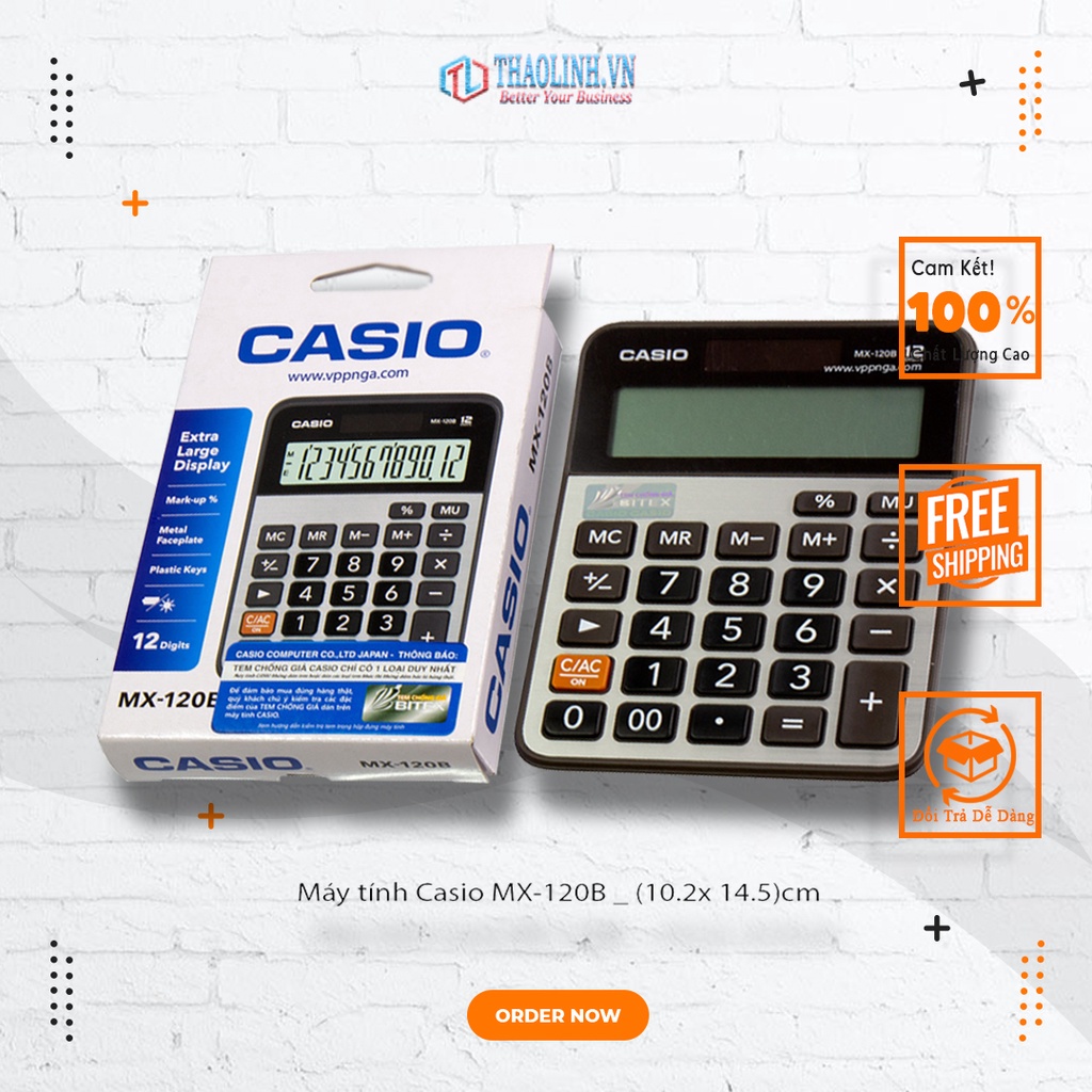 Máy tính Casio MX-120B 12 số chính hãng | Bảo hành 7 năm | Shopee Việt Nam