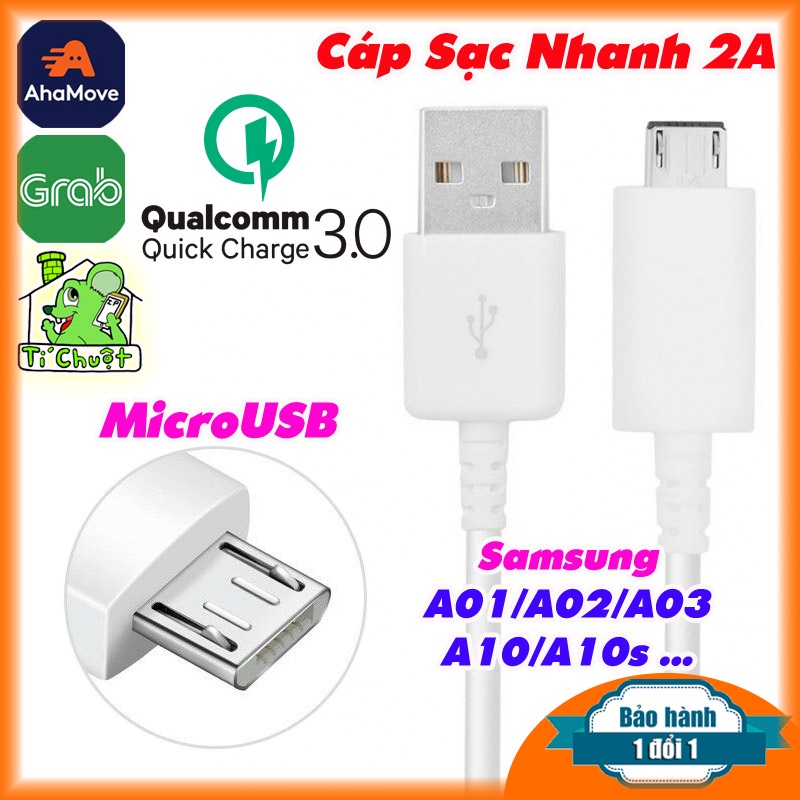 [Chính Hãng-Dài 1m] Cáp Micro USB Sạc Nhanh 2A cho Samsung Galaxy A01 ...
