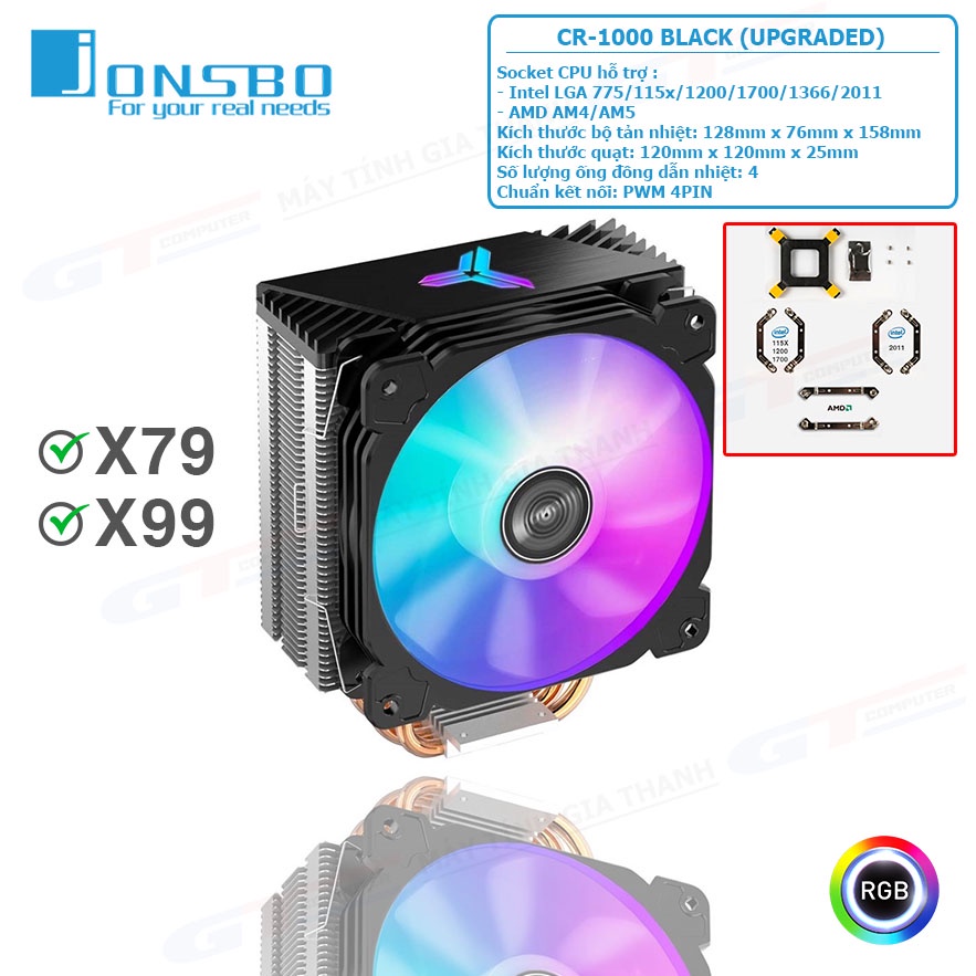 Quạt Tản Nhiệt CPU Jonsbo | CR1000, CR1000GT, CR1000 Plus, CR1200 ...