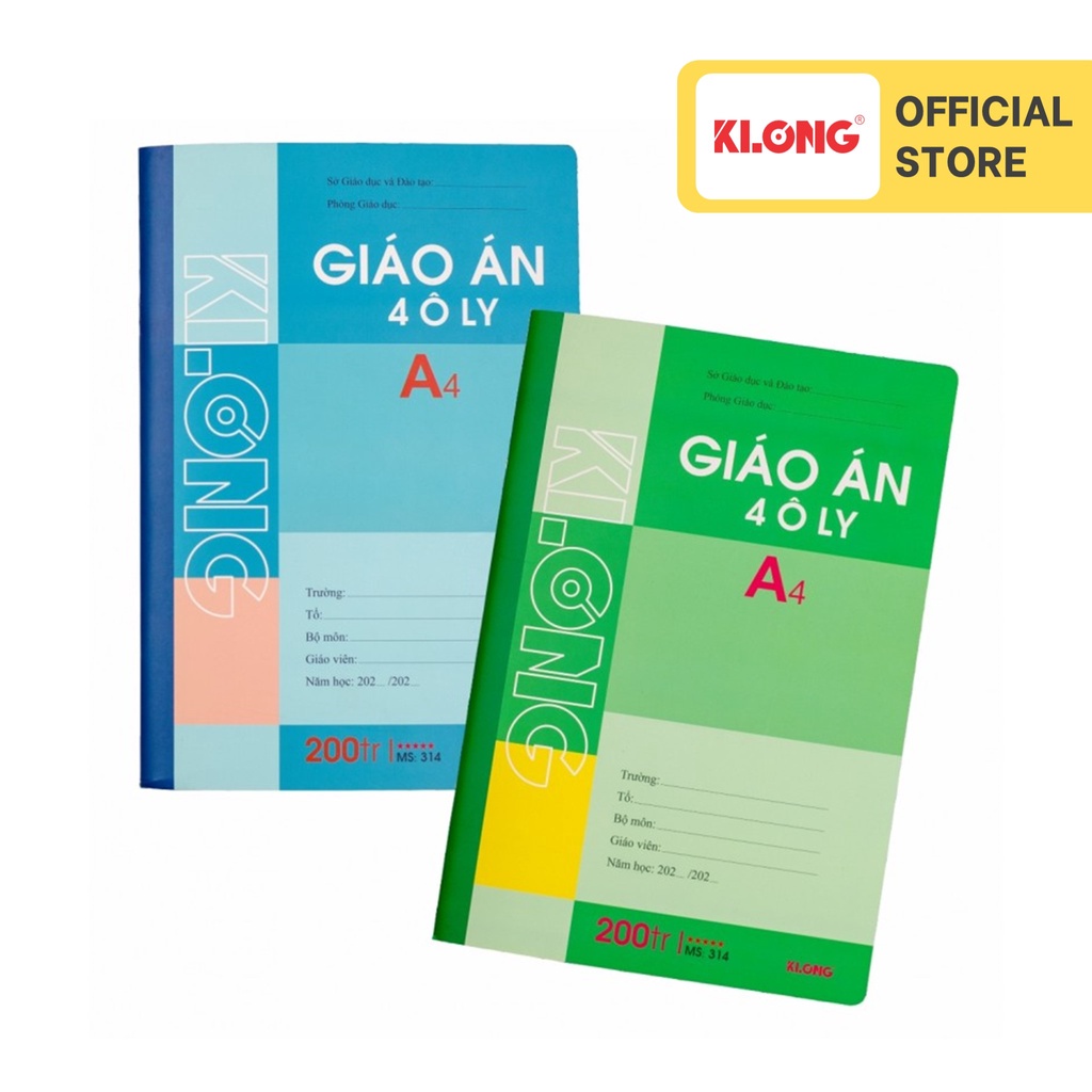 Sổ giáo án 4 ô ly KLONG A4 200 trang 70/92; MS: 314T4 | Shopee Việt Nam