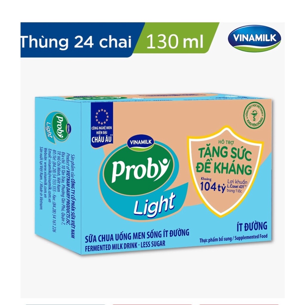 1 Thùng Sữa Chua Uống Probi Light Ít Đường - 6 Lốc x Chai 130ml ...