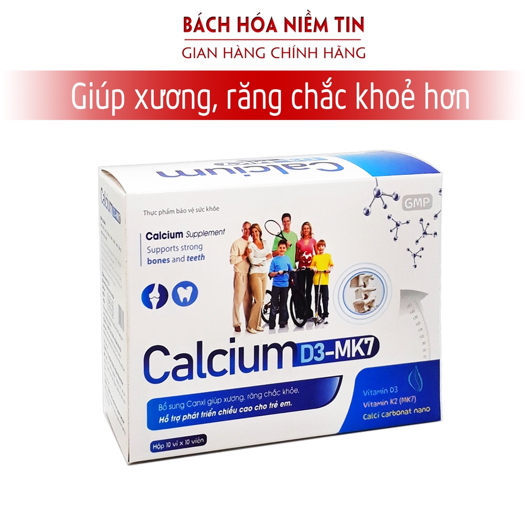 Calcium D3 Mk7 - Viên uống bổ sung calci vitamin D3, K2 giúp xương chắc khỏe, ngừa loãng xương ...