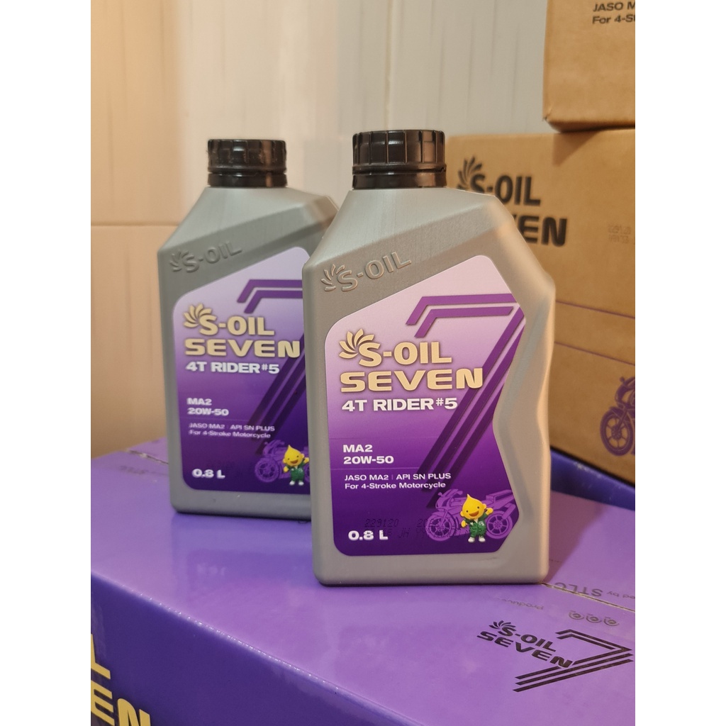 Nhớt xe số S-OIL 7 4T RIDER #5 20W50 (0,8L) - SM/MA, nhập khẩu chính hãng Hàn Quốc | Shopee Việt Nam