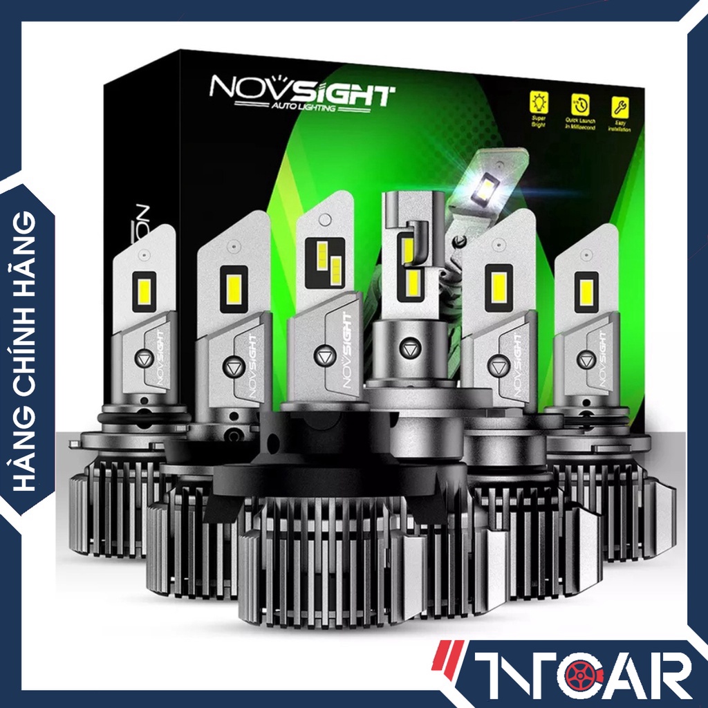 Bộ 2 bóng đèn pha led NOVSIGHT N76 / N52 100W/CẶP - chân H4 H11 H7 HB3 HB4 20000LM 6500K siêu ...