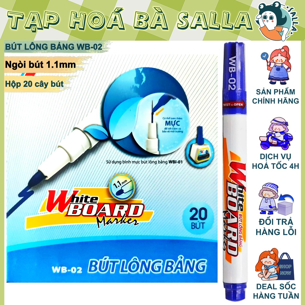 Hộp 20 cây bút lông bảng nhỏ màu xanh ( TL - WB02 ) | Shopee Việt Nam