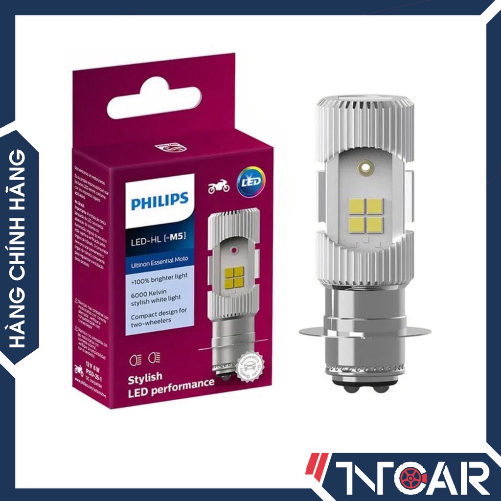 [Chính hãng] Đèn pha Led xe máy Philips Moto M5 Ultinon Essential ...
