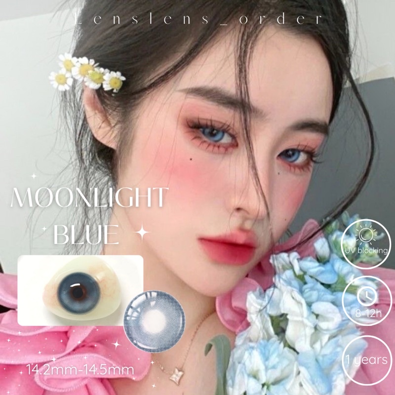 Lens Mắt Kính Áp Tròng Moonlight Blue Hiệu Ứng Filter HotDouyin [ĐƠN ...