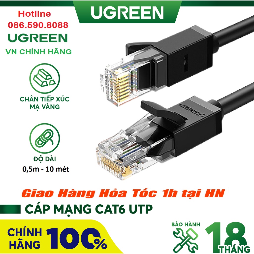 Dây Cáp Mạng 2 đầu đúc sẵn Cat6 UTP UGREEN 20158 20159 20160 20161 ...