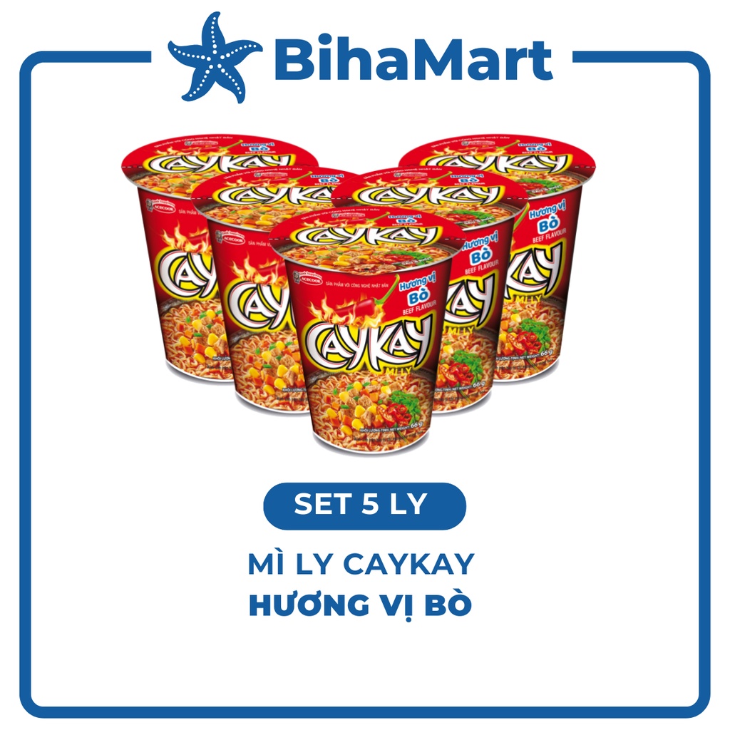 [SET 5 LY] - ACECOOK - Mì ly Modern Xtreme hương vị Bò, Mì bò Modern ...