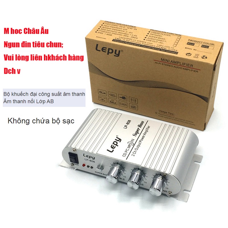 【Việt Nam gửi】Ampli mini công suất Lepy LP-838 /ST-838 12V Hi-Fi 2.1 ...