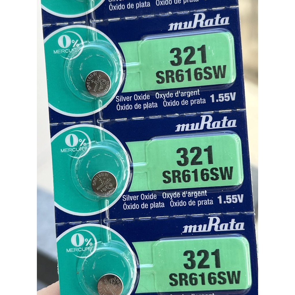 Vỉ 5 viên pin cúc áo muRata SR616SW SR616 616 321 Pin 1,55V | Shopee ...