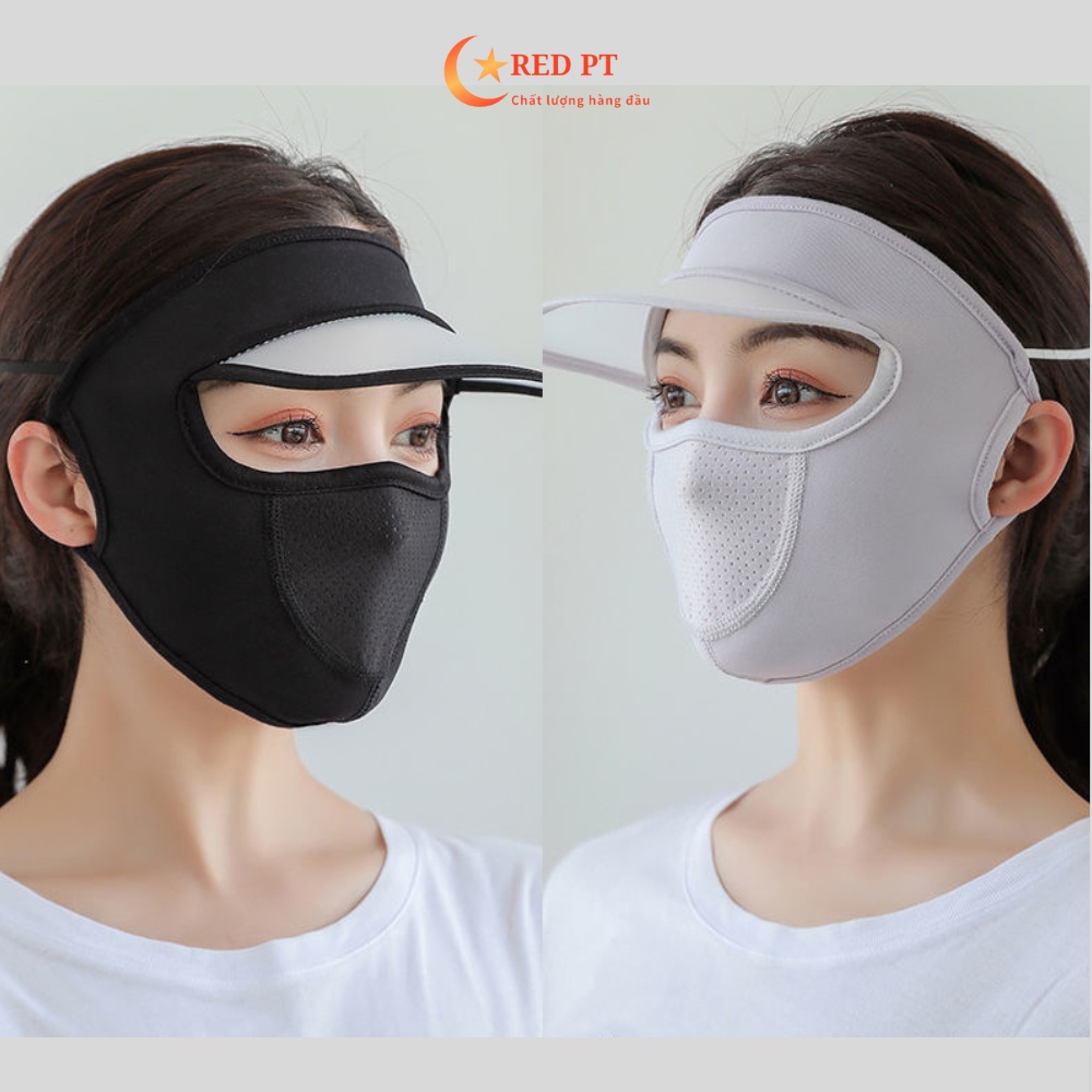 Mặt nạ chống nắng khẩu trang kín mặt chống nắng toàn mặt vải có nón nữ ...