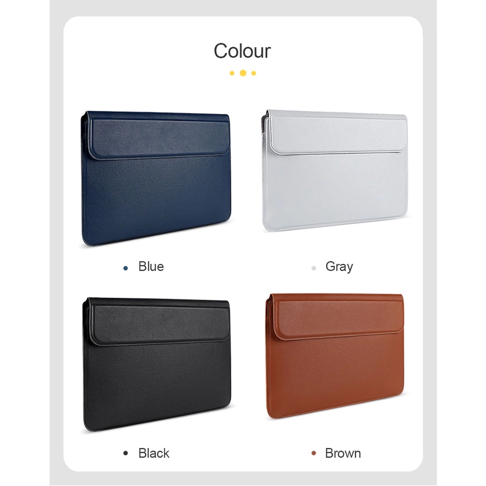 Bao da Laptop kèm đế kê máy tiện lợi, thời trang, chống trầy xước, bảo ...