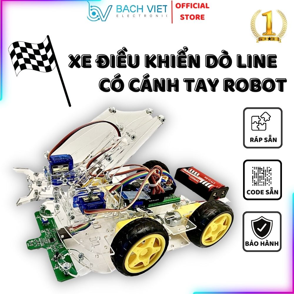 Xe điều khiển dò line - lắp sẵn xe robot điều khiển arduino dò đường có ...