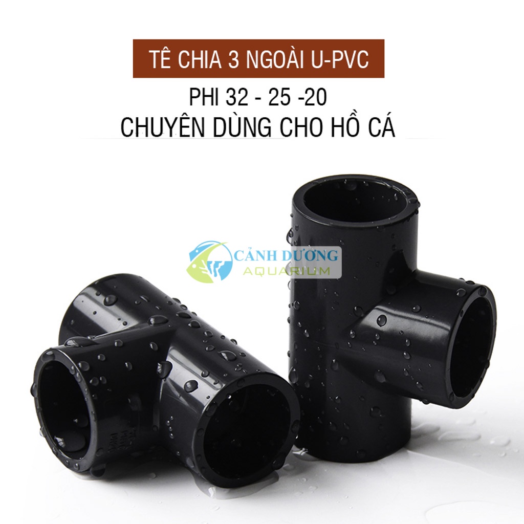 Tê chia 3 màu đen ĐEN U-PVC Phi 32-25-20 chuyên dùng cho hồ cá | Shopee ...