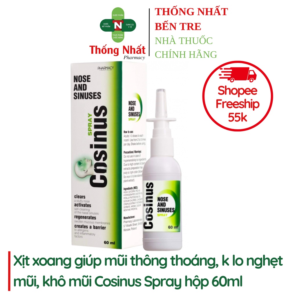 Xịt xoang mũi Cosinus Spray chai 60ml | Shopee Việt Nam