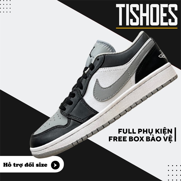 Giày Nike Jordan 1 Low Smoke Grey, JD1 Thấp Đen Móc Xám full phụ kiện ...