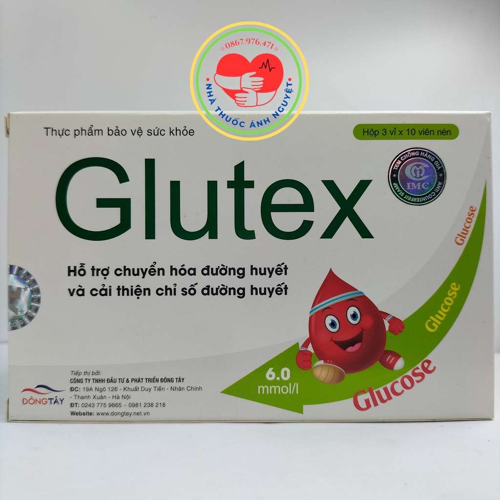 Glutex hộp 30 viên - Giúp giảm và ổn định lượng đường huyết an toàn ...