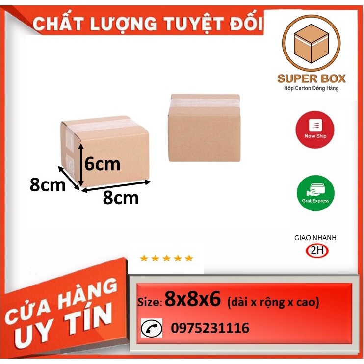 8x8x6(cm) Combo 10 Hộp Carton Shipcod đóng gói hàng. | Shopee Việt Nam