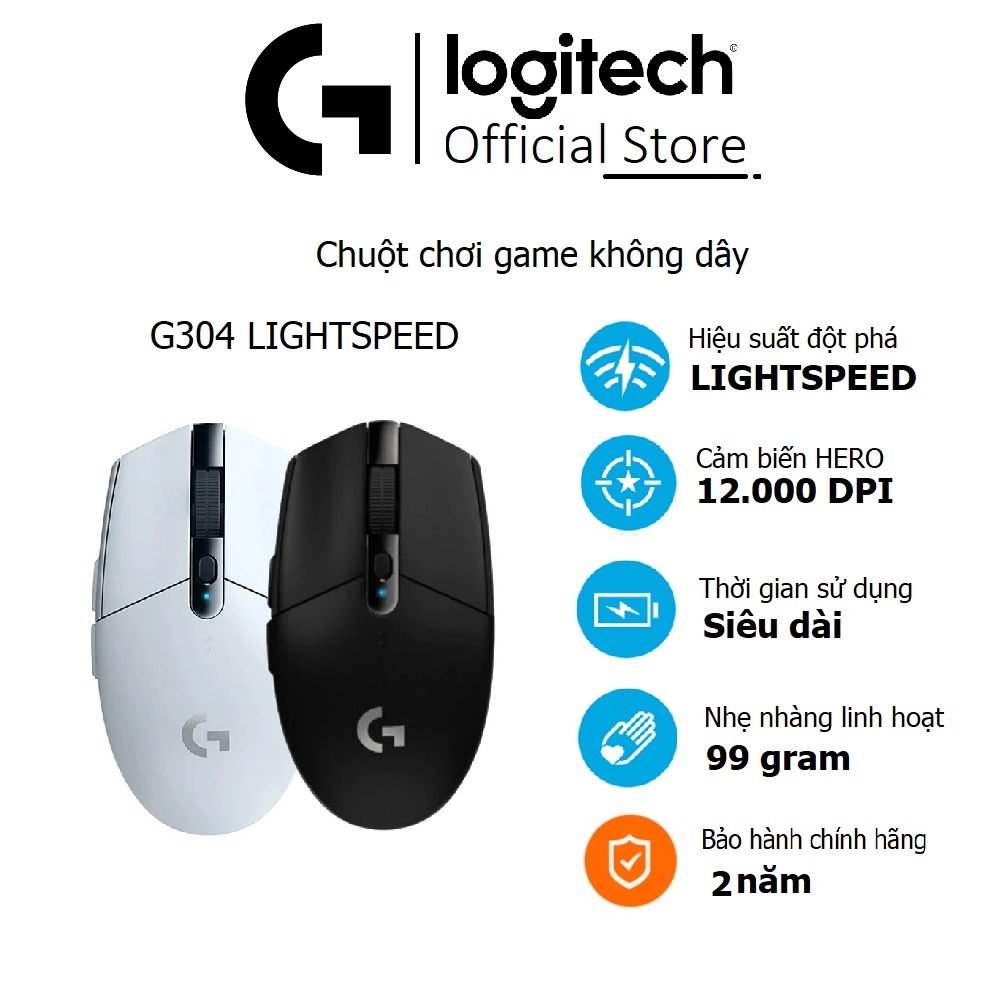 Chuột game không dây Logitech G304 - nhẹ, 6 nút lập trình, onboard ...