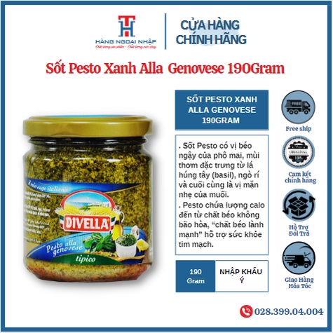 Sốt Pesto Xanh - Alla Genovese Chuyên Dùng Cho Pasta 190Gr Divella Nhập ...