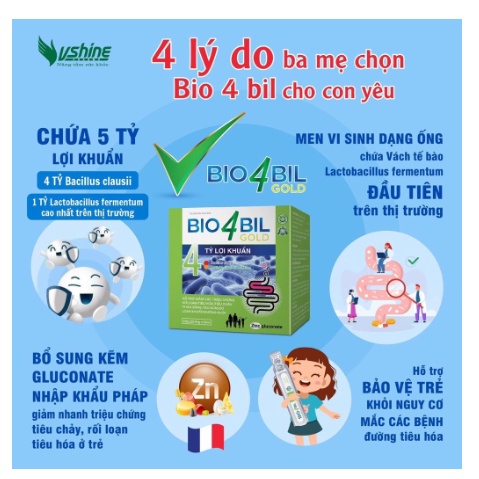 Men Vi Sinh Bio 4 Bil Gold Vshine - Hộp 20 Ống - Hỗ Trợ Bổ Sung Lợi ...