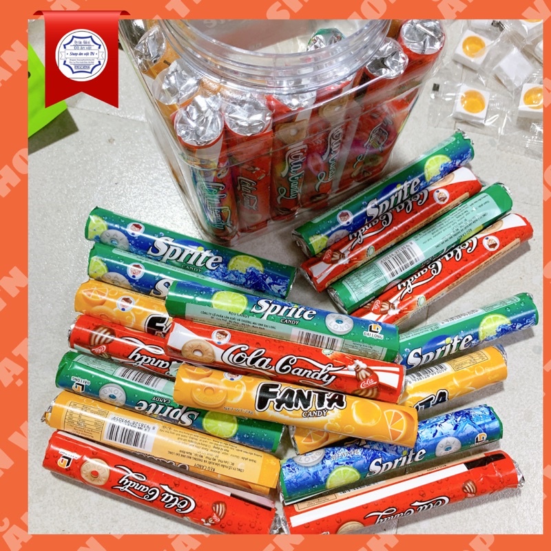combo 10 thanh Kẹo C Fanta, Cola, Sprite candy (thỏi 25g-20 viên ...