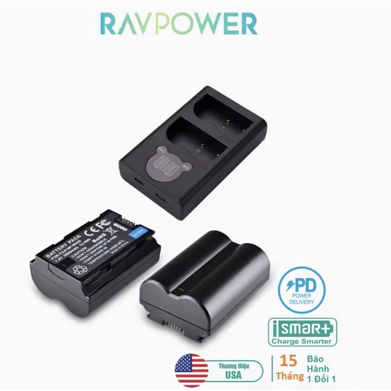 Bộ 2 Pin và sạc Fujifilm NP-W235 của Ravpower RP-BC1004 cho máy X-T4, X ...